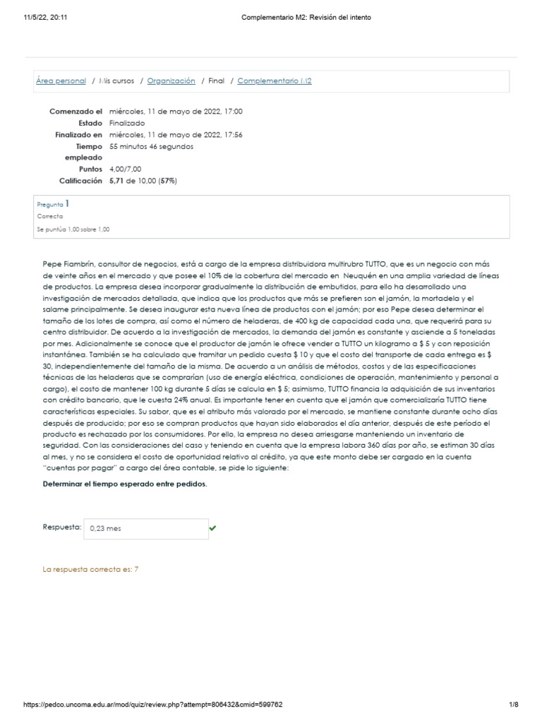 Complementario M2 - Revisión Del Intento | PDF