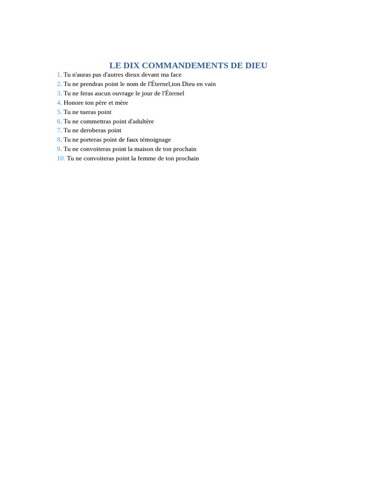 Dix Commandements | PDF