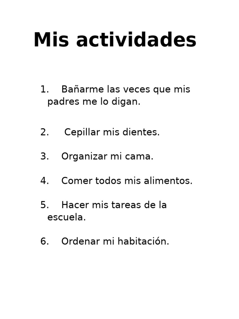 Mis Actividades Diarias | PDF