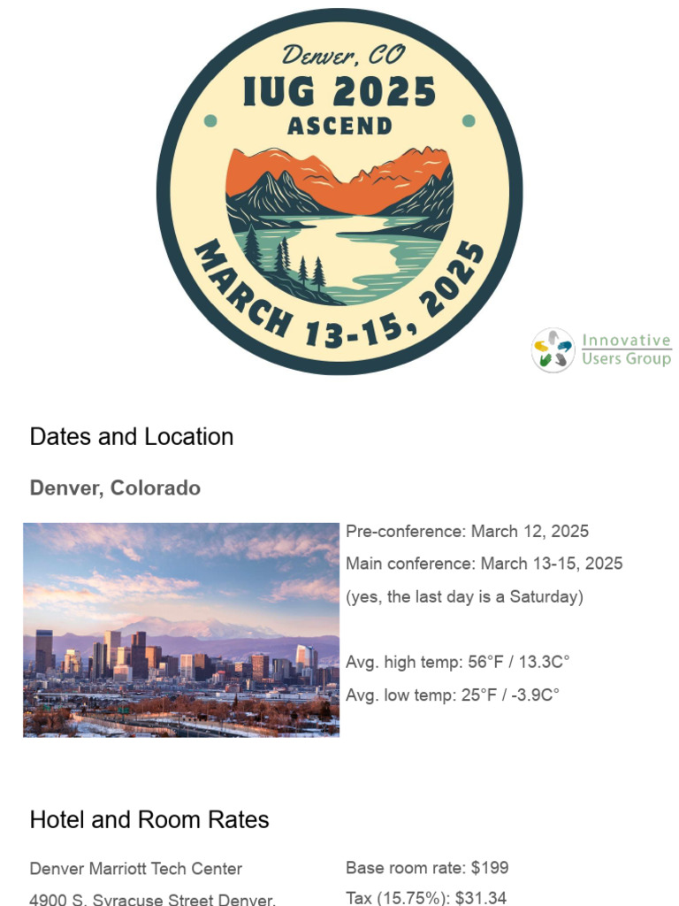 2025 IUG Conference Details | PDF