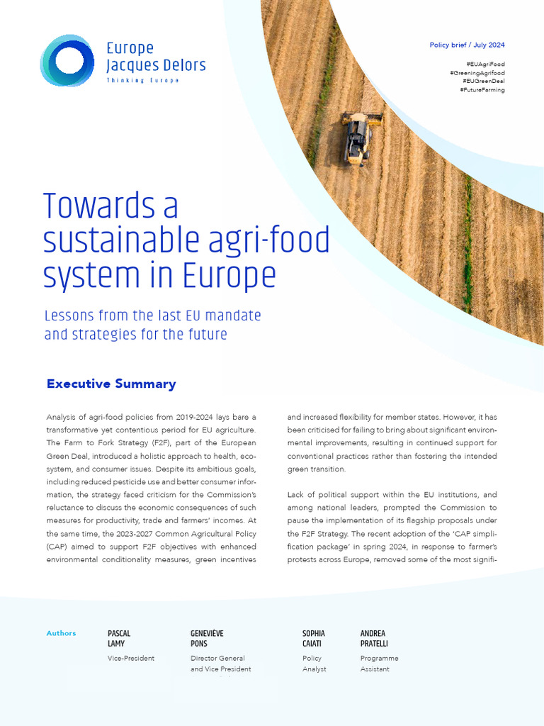 Towards A Sustainable Agri Food System In Europe Pdf
