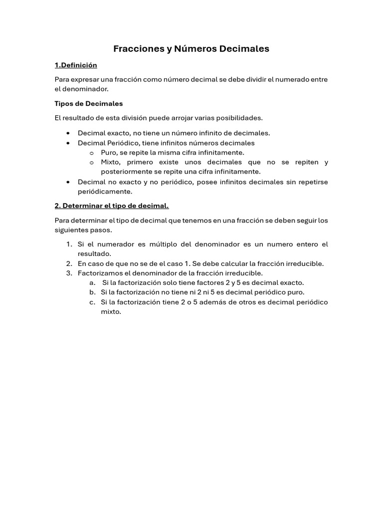 8.Fracciones y Numeros Decimales | PDF