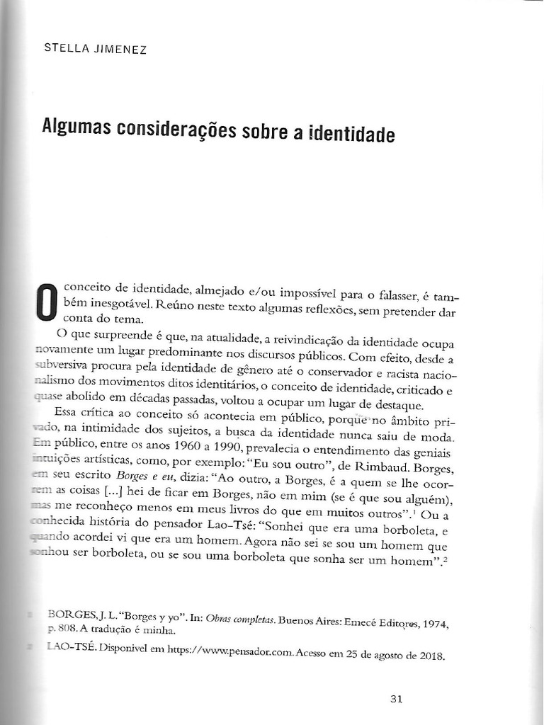 Latusa 23 - JIMENEZ, Stella. Algumas Considerações Sobre Identi | PDF