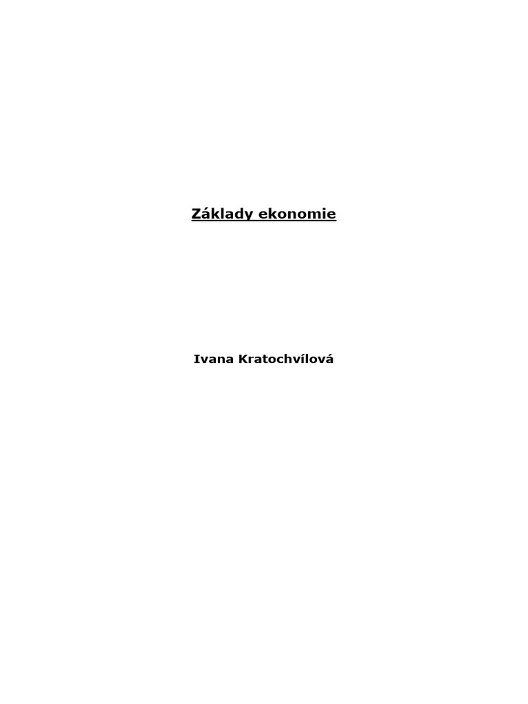 Základy Ekonomie | PDF