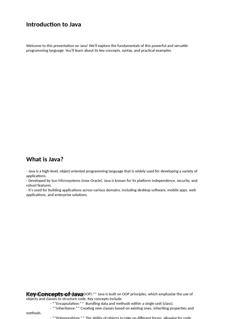 Introduction to Java | PDF