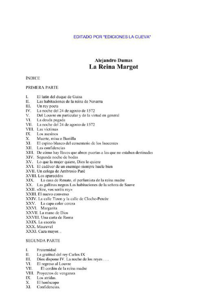 La Reina Margot - Alejandro Dumas | PDF
