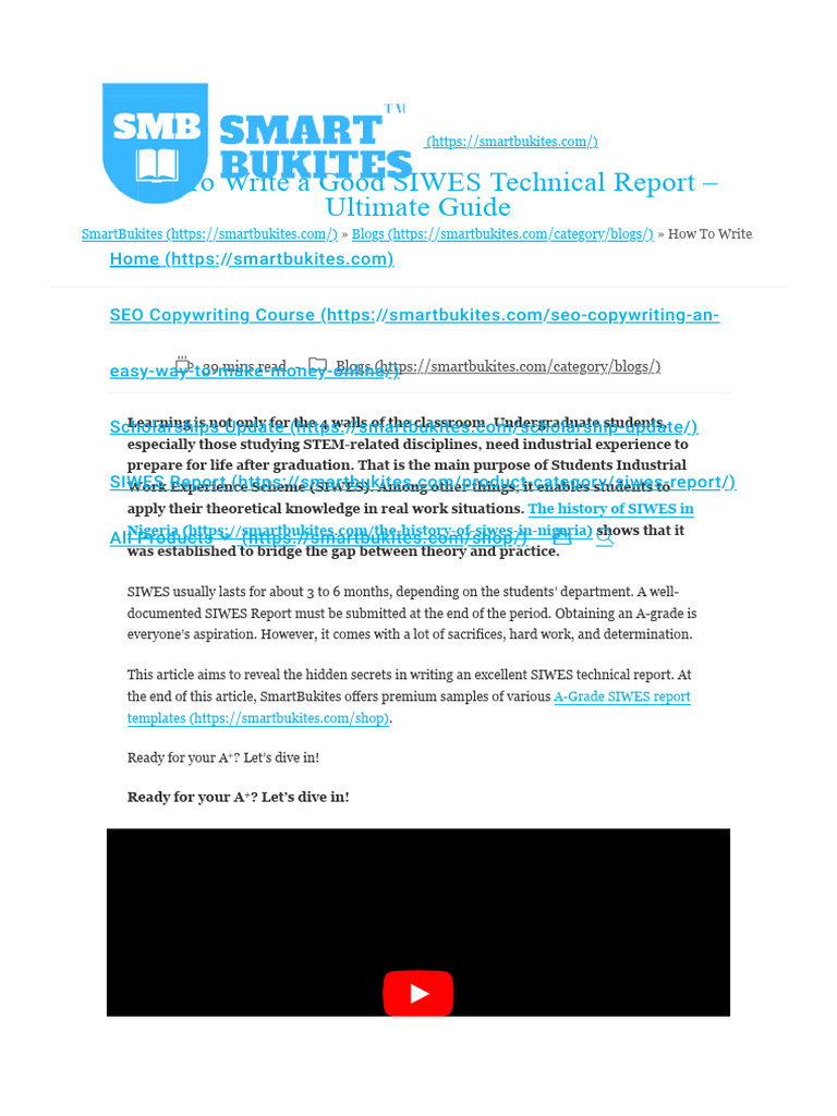 How To Write A Good SIWES Technical Report - Ultimate Guide ...