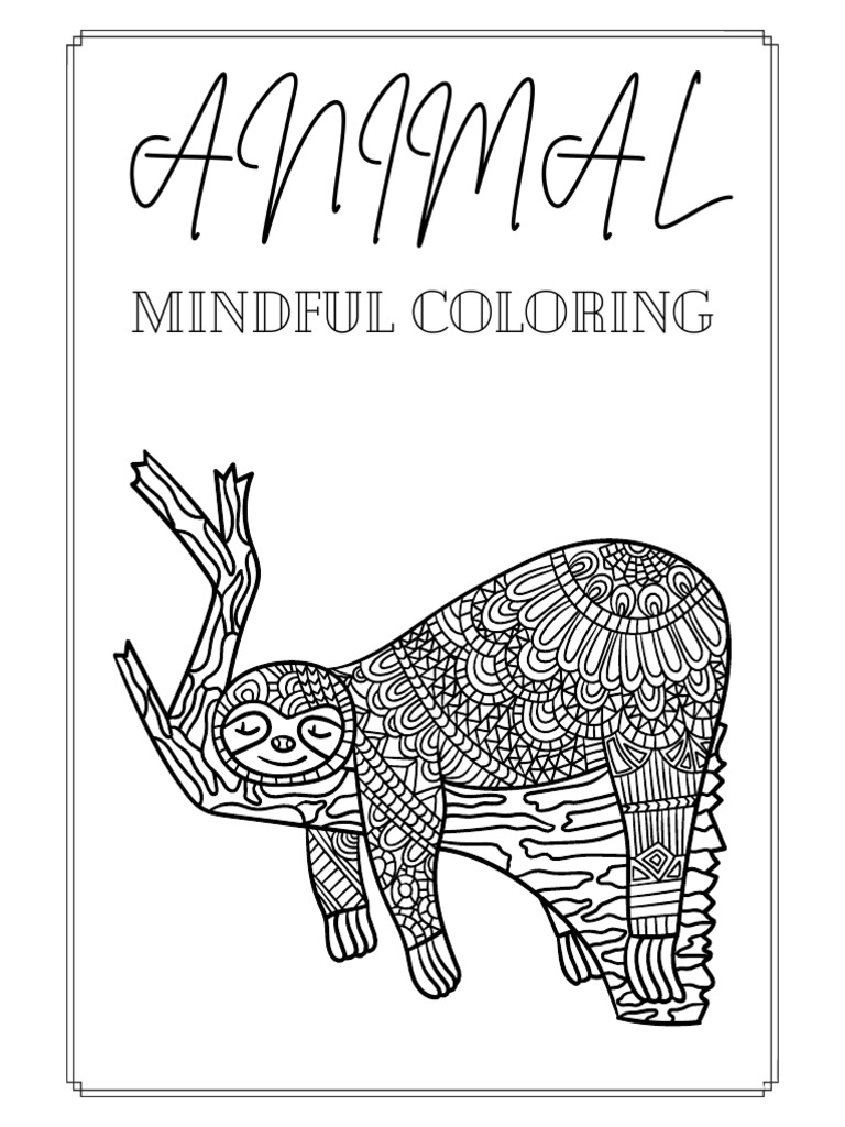 Animal Mindful Coloring Pages | PDF