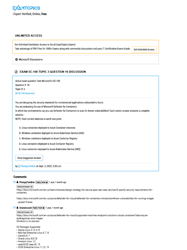 Exam SC-100 topic 3 question 18 discussion | PDF