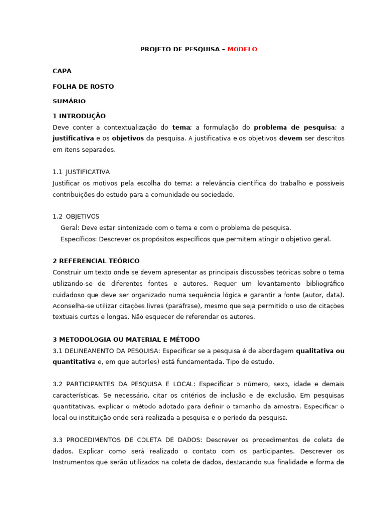 Modelo de projeto_cep | PDF