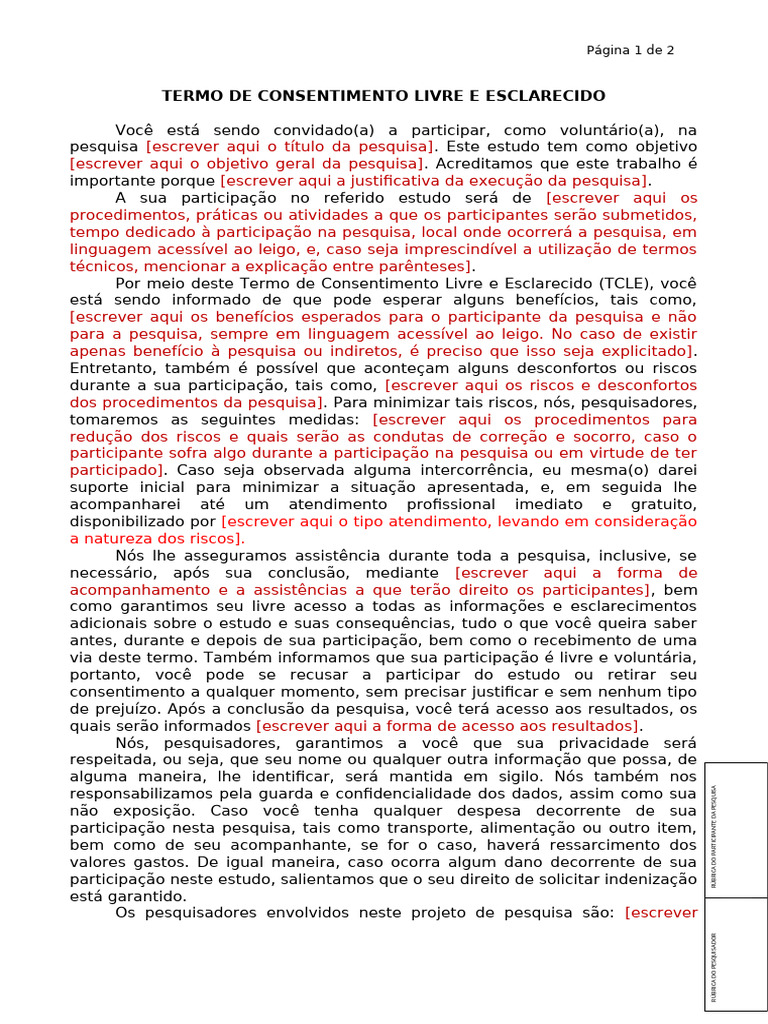 TCLE - Exemplo | PDF