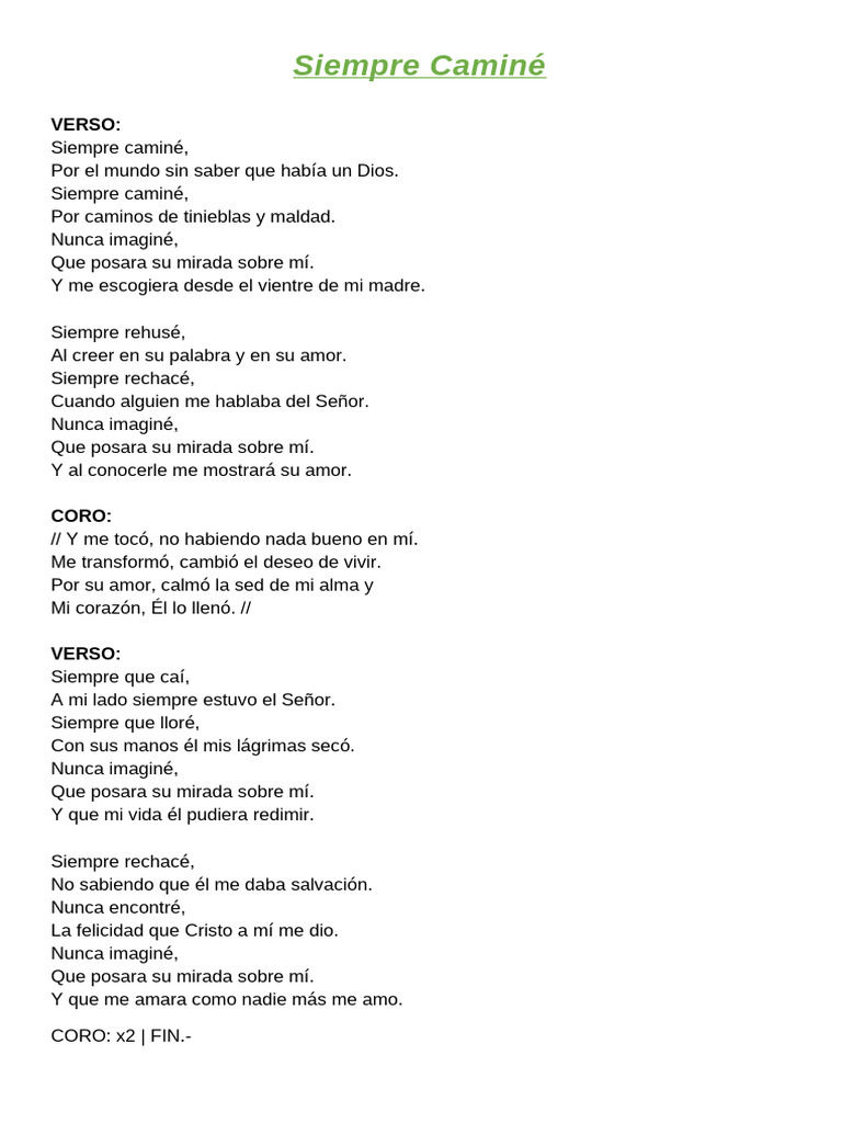 Siempre Caminé - IARA | PDF