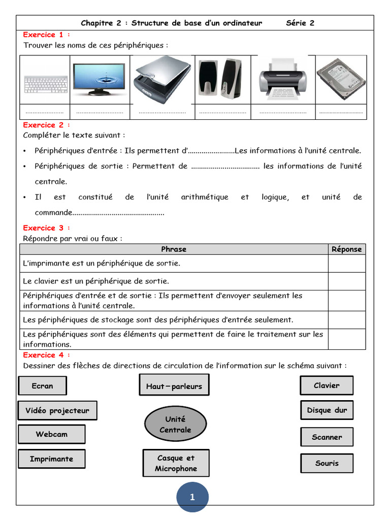 Exercices - Série 2 ST | PDF | Périphérique informatique | Clavier d'ordinateur