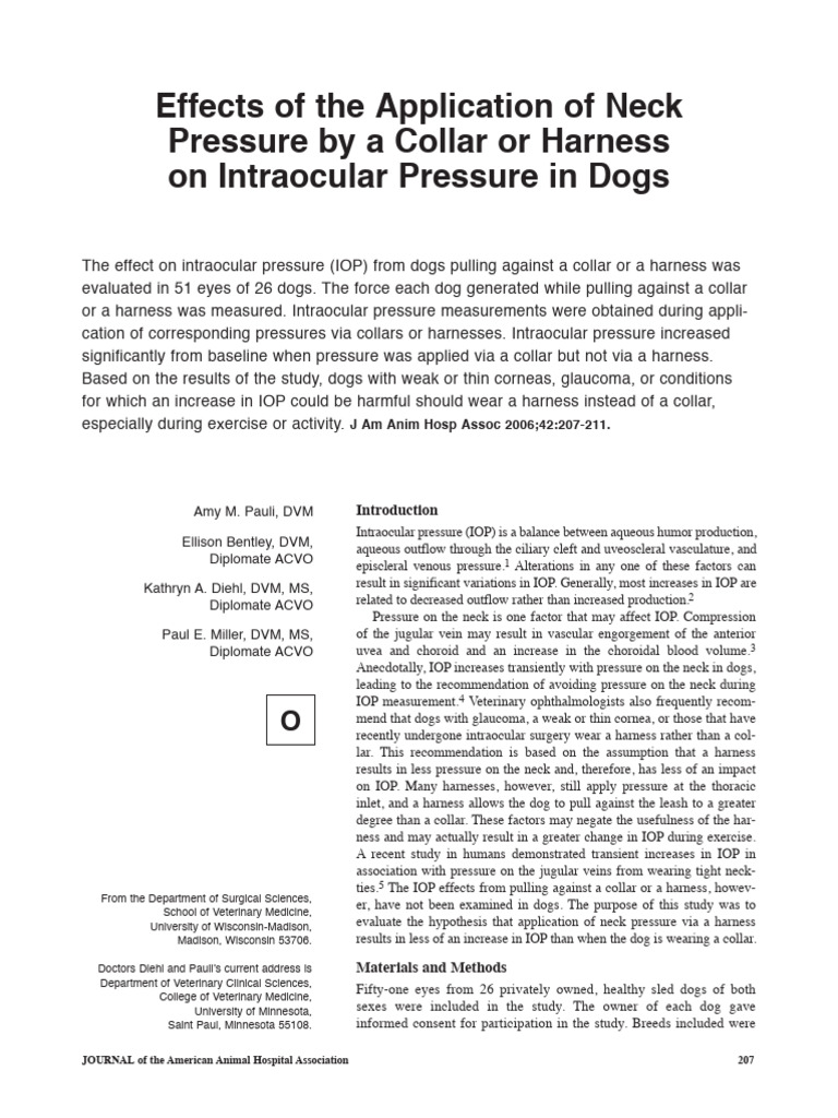 Effects of The Application of Neck Pressure by A Collar or Harness ...