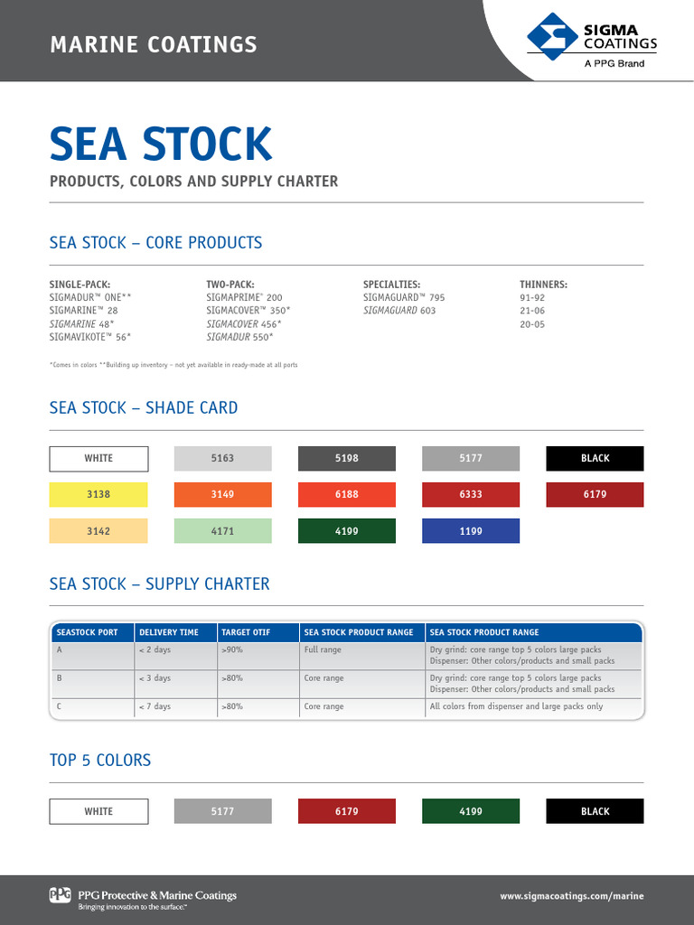 SIGMA MARINE Seastock | PDF