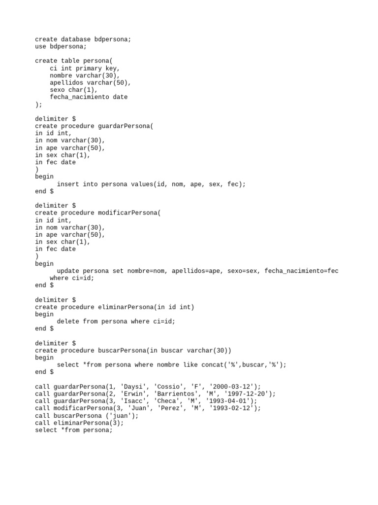 Script Base de Datos | PDF