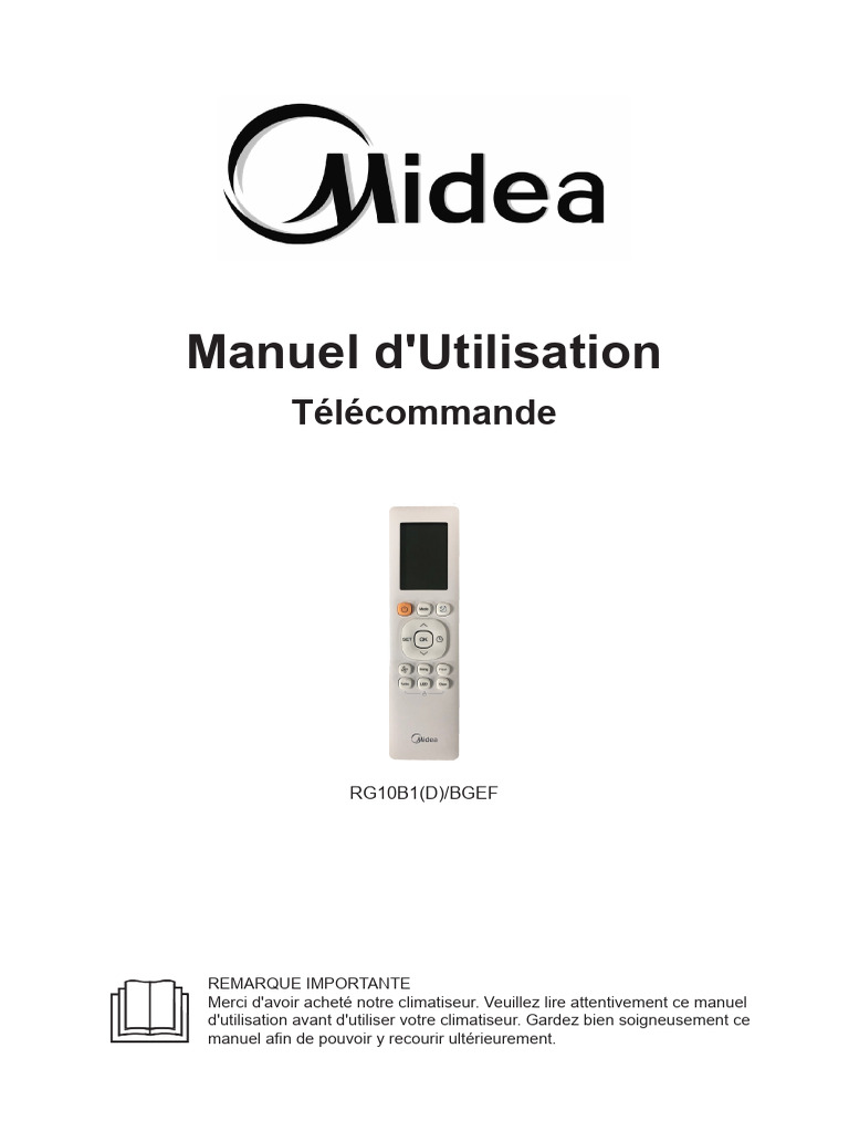 Télécommande Midea Climatiseur | PDF