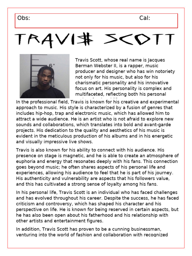 Travis Scott Descripcion | PDF