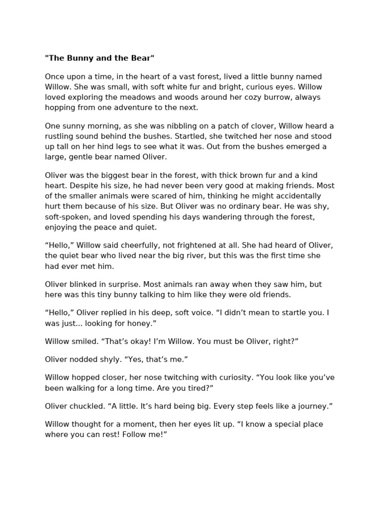 The Bunny and the Bear | PDF