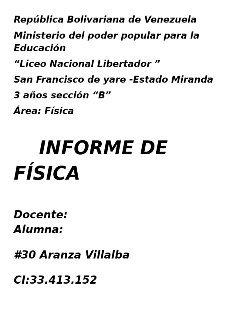 Informe de Fisica 29-04-2024 | PDF