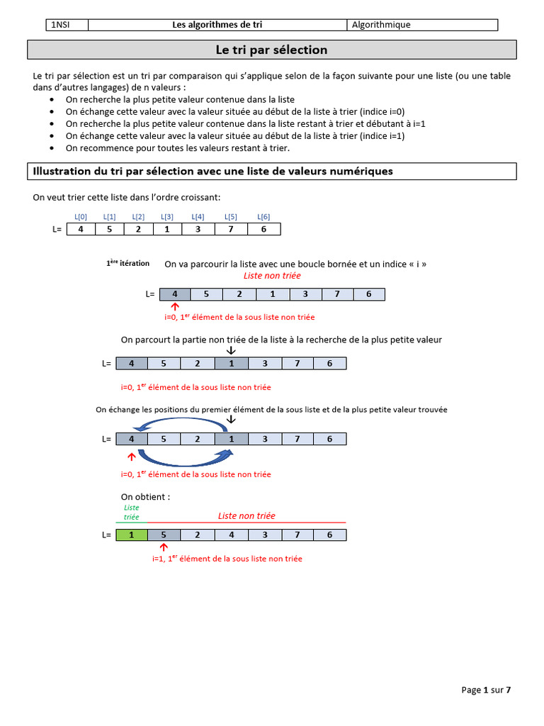 Le_tri_par_sélection | PDF