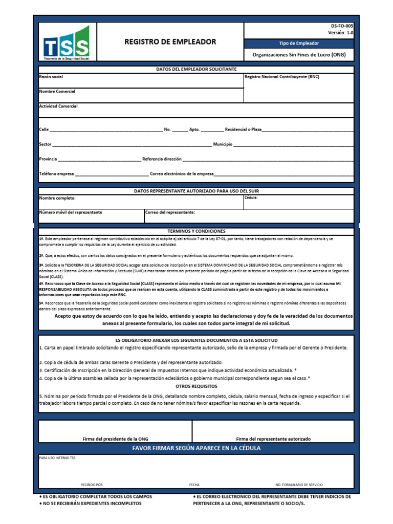 Formulario TSS | PDF