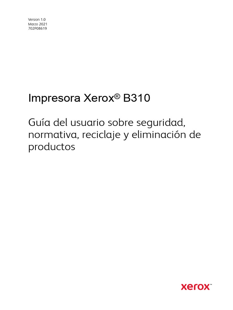 Xerox B310 SFP SRRD Es | PDF