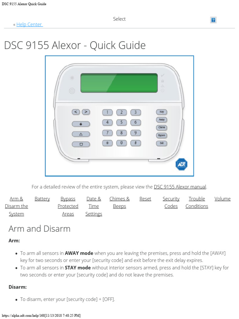 DSC 9155 Alexor Quick Guide | PDF