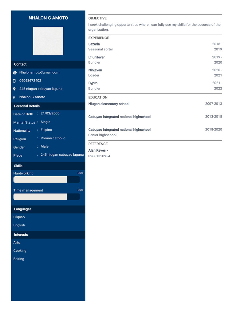 Resume Ni Nhalon | PDF