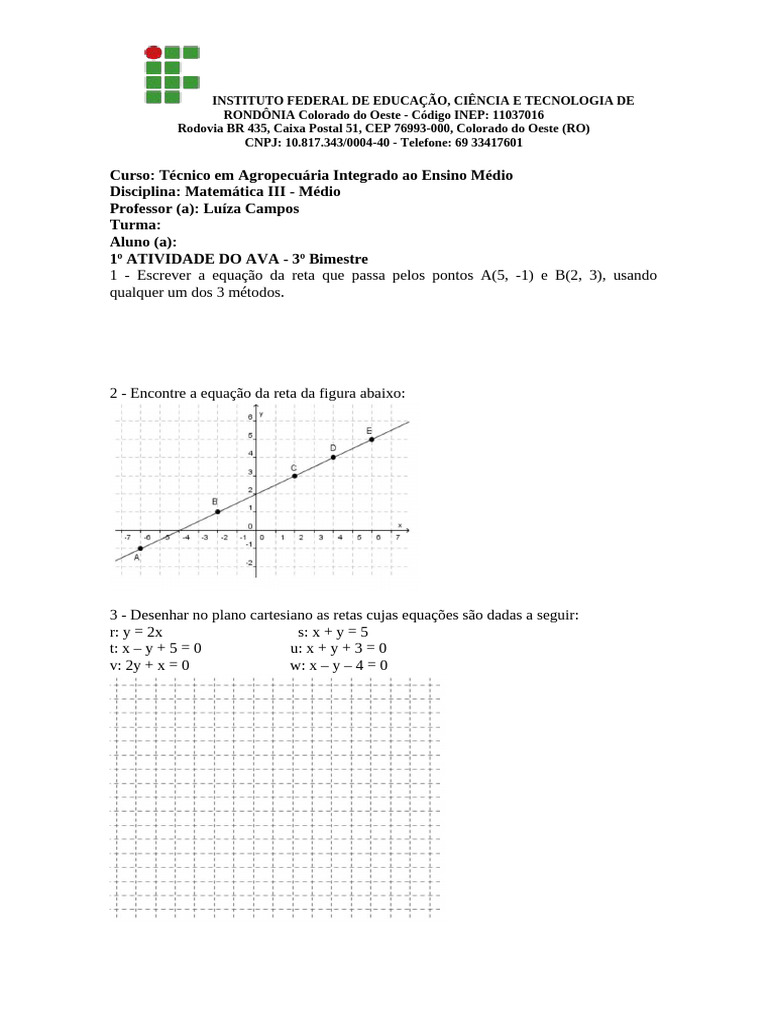 1Â Atividade Do AVA | PDF