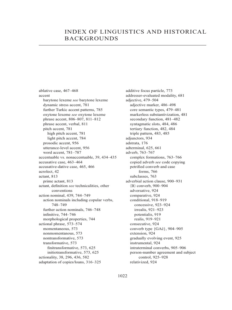 65 Index of Linguistics and Historical Backgrounds | PDF