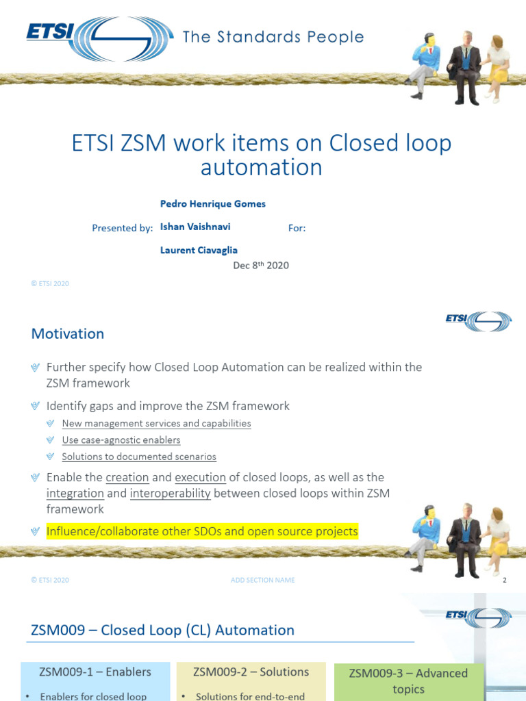 ETSI ZSM Work Items On Closed Loop Automation v2 | PDF