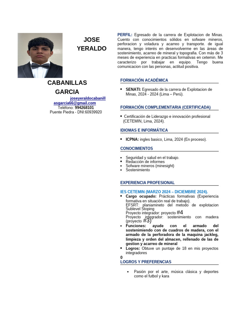 CV, Jose Cabanillas Garcia | PDF