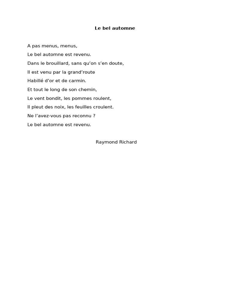 Le Bel Automne | PDF