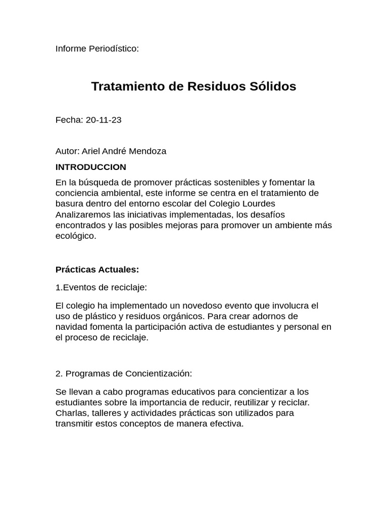 Informe Periodístico | PDF