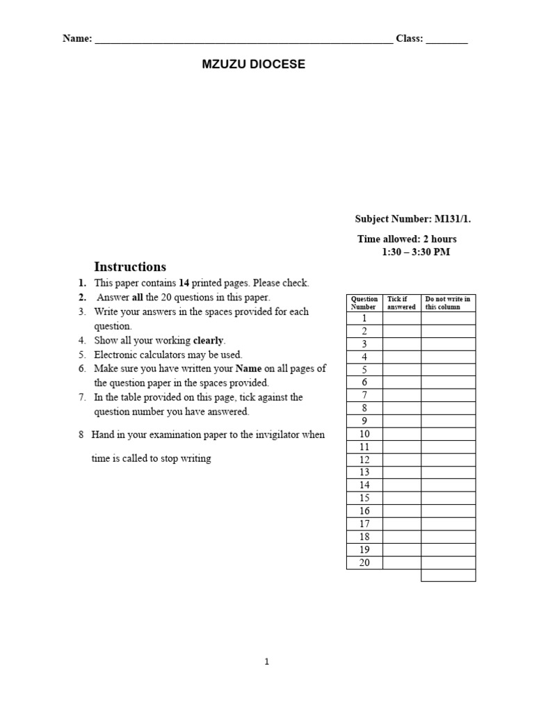 Peemathematics Paper 1 2019 L | PDF