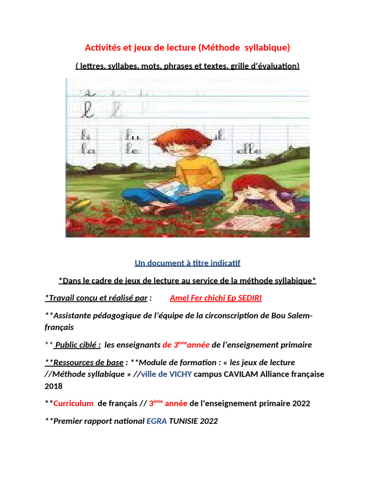 Activités Et Jeux de Lecture M Syllabique | PDF