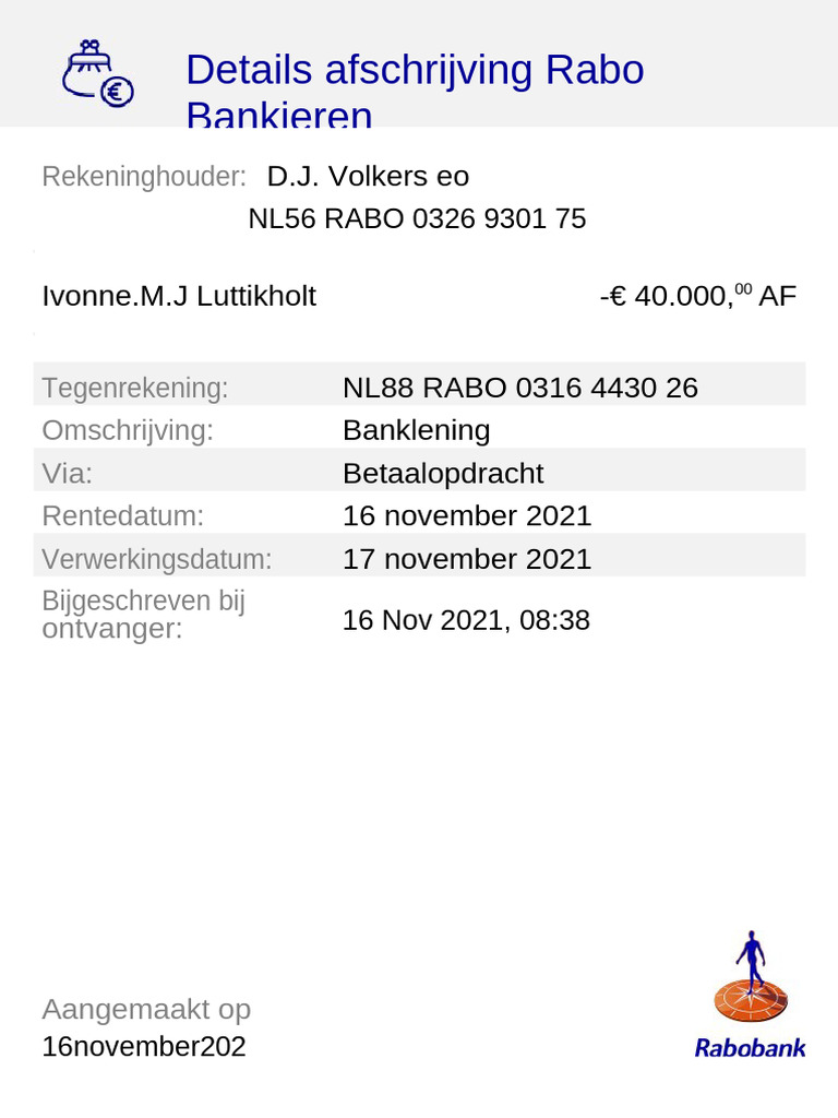 NL56RABO0326930175- Details-afschrijving-Ivonne MJ-converti | PDF