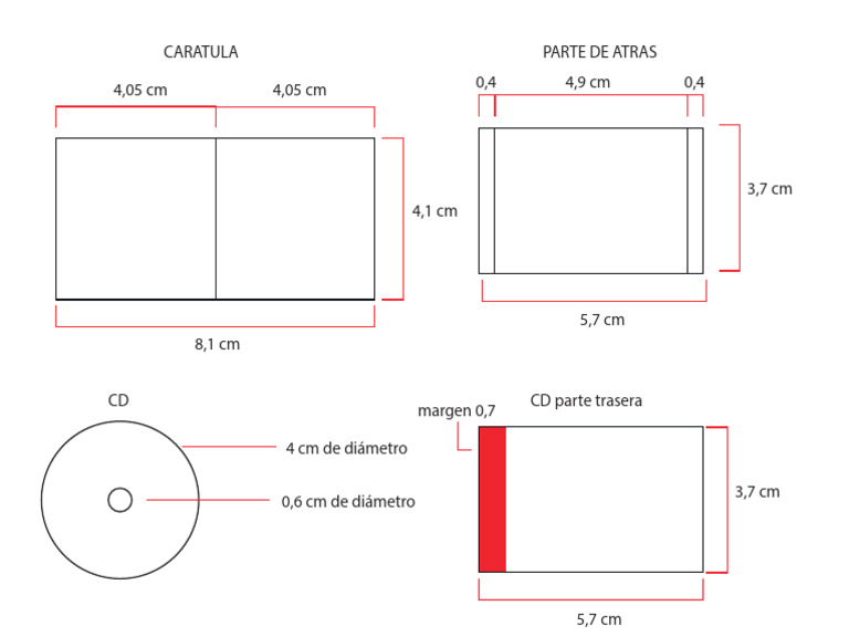 Plantilla y Medidas Mini Cds | PDF