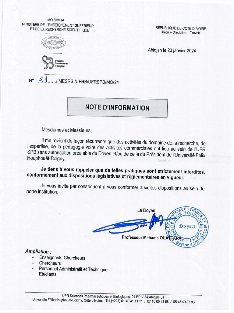 Note D'information UFR SPB | PDF