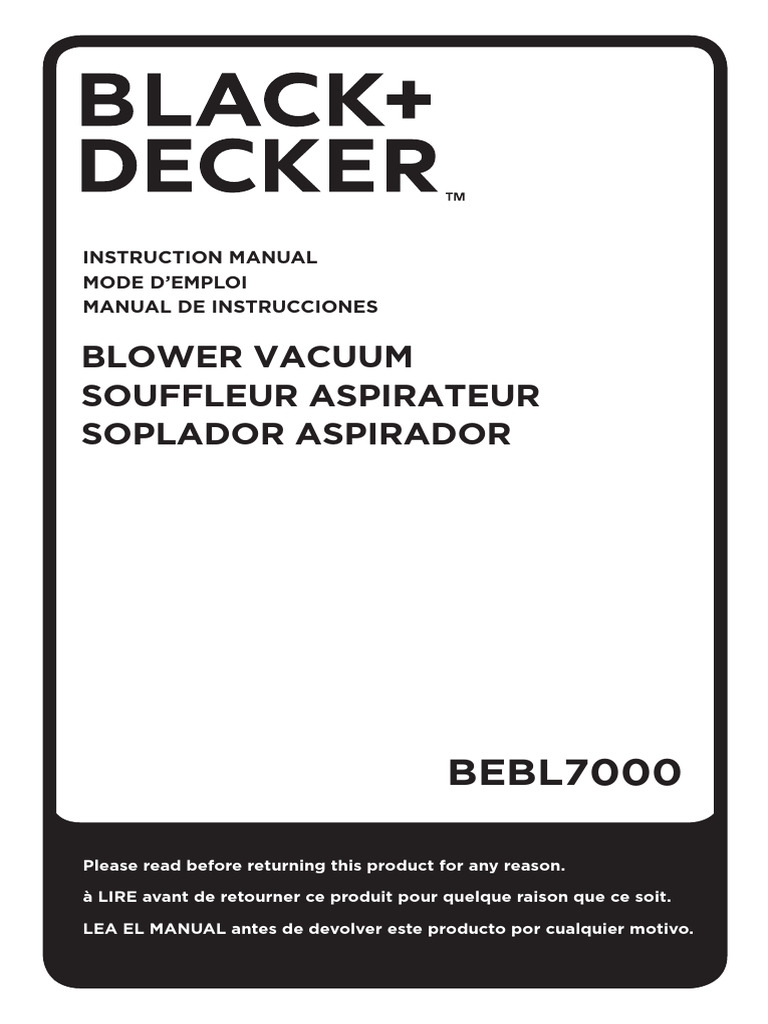 B&D Levélszívó N511768 - BEBL7000 II | PDF