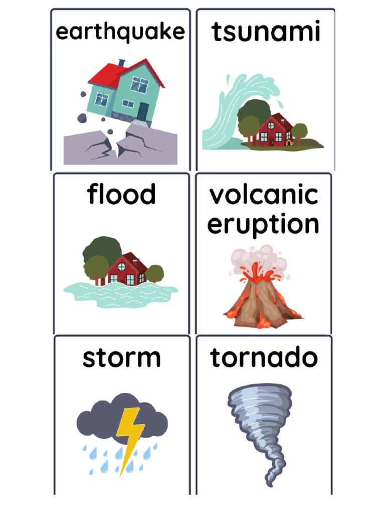 natural disasters flashcards | PDF