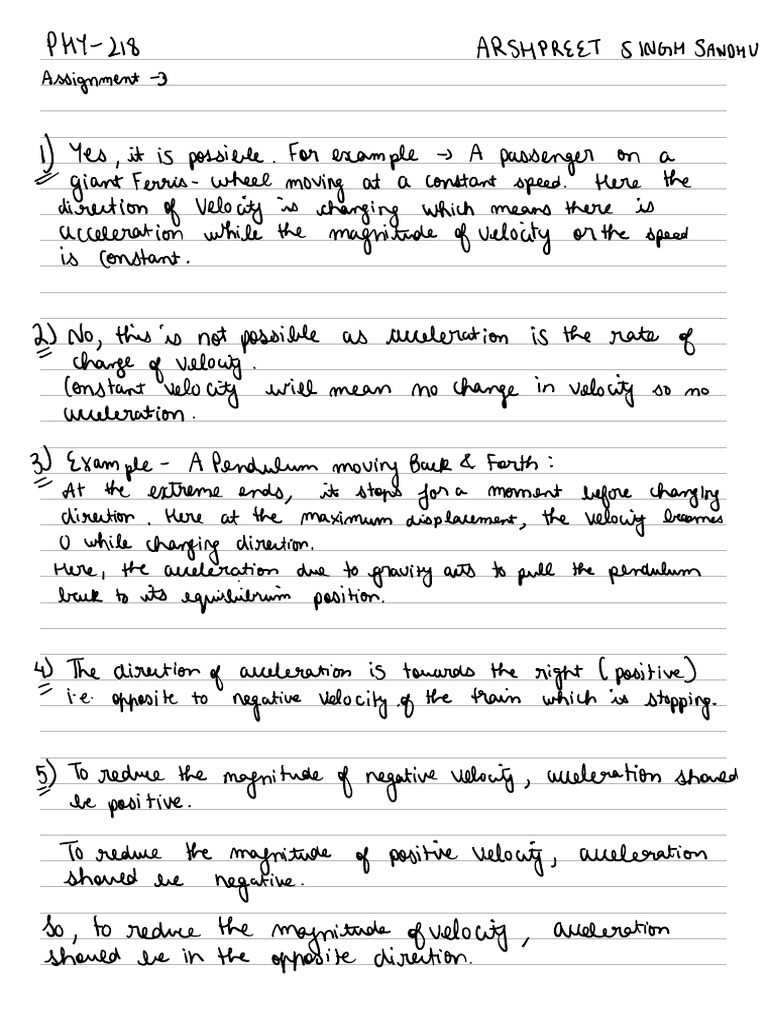 Physics Assignment 3 | PDF