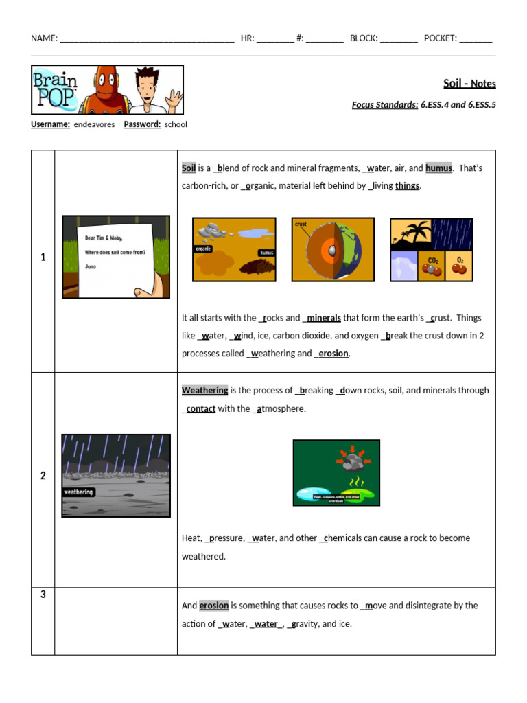 Brainpop Soil Notes | PDF