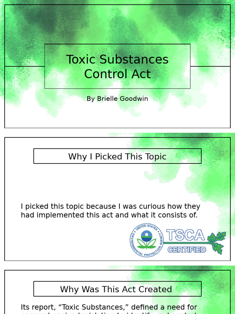 Toxic Substances Control Act | PDF | Occupational Safety And Health ...