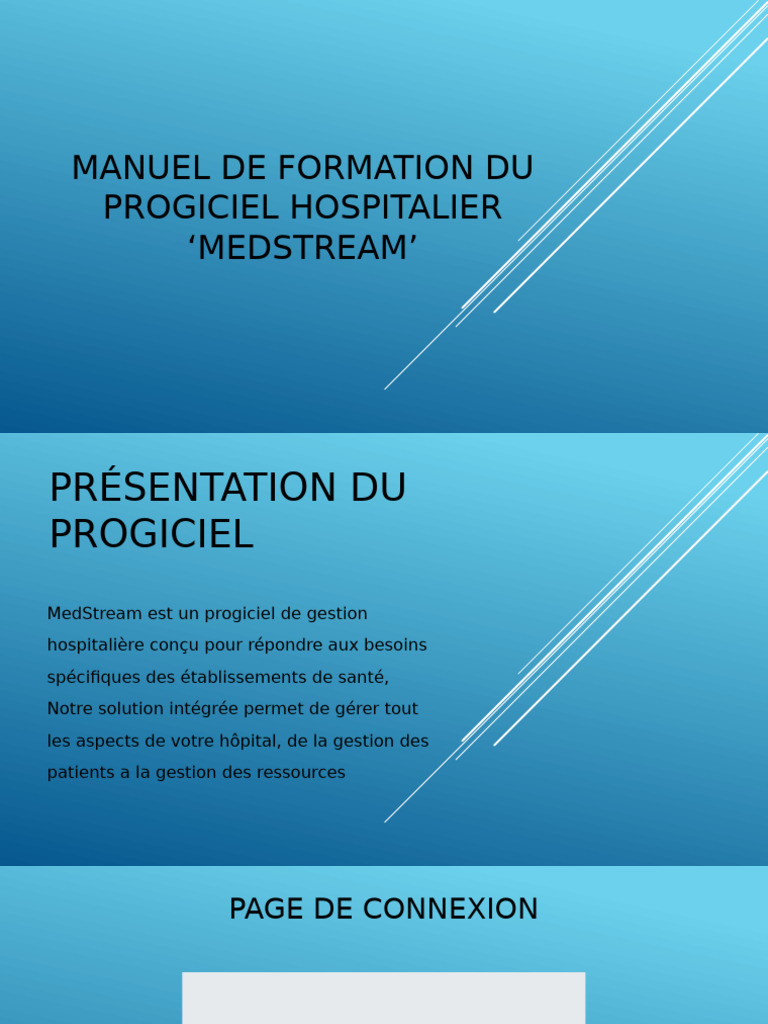 Manuel de Formation Du Progiciel Hospitalier MedStream | PDF