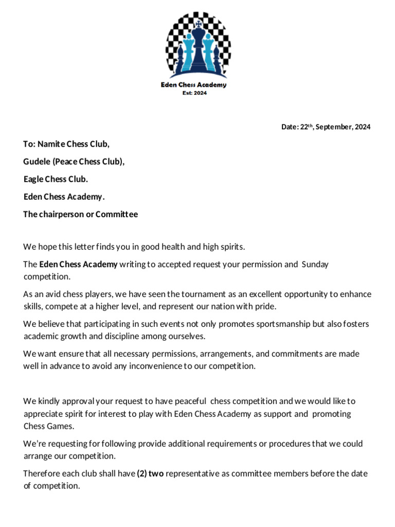 Eden Chess Academy PDF | PDF | Sports & Recreation