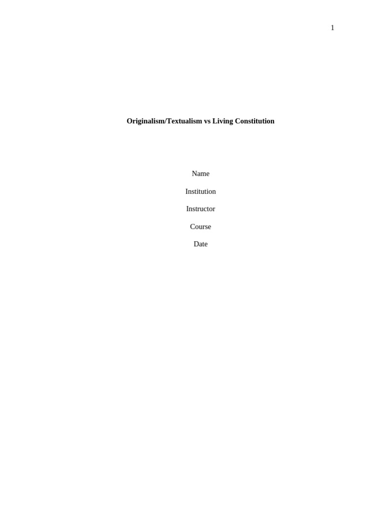 Originalism | PDF
