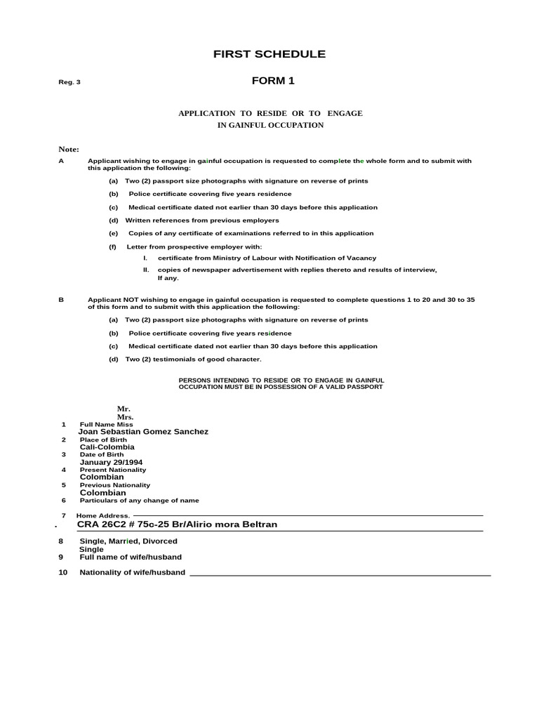 Bahamas Work Permit Application Form | PDF | Employment | Notary Public