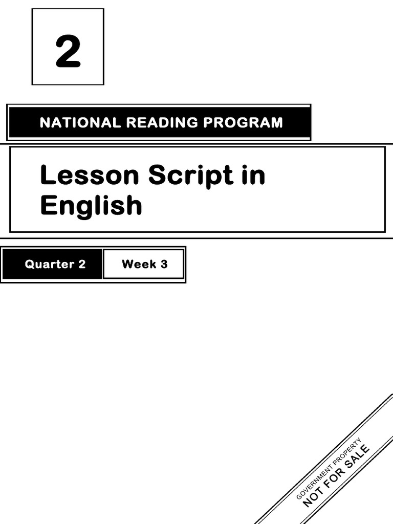 Lesson Script in English: National Reading Program | PDF
